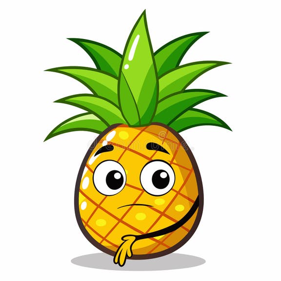 Sad Pineapple Cartoon Character Stock Vector - Illustration of food ...