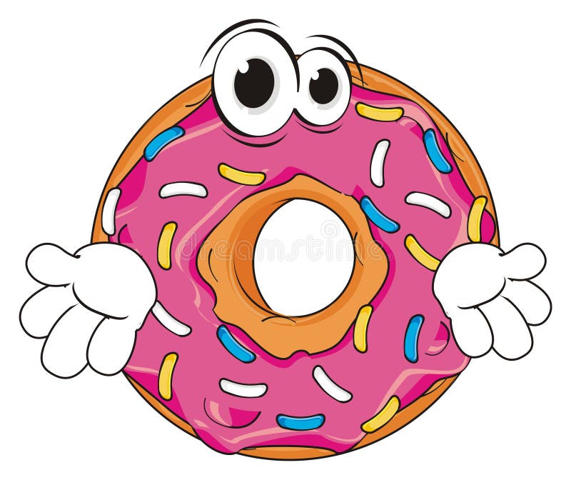 Sad pink donut stock illustration. Illustration of shape - 180482611