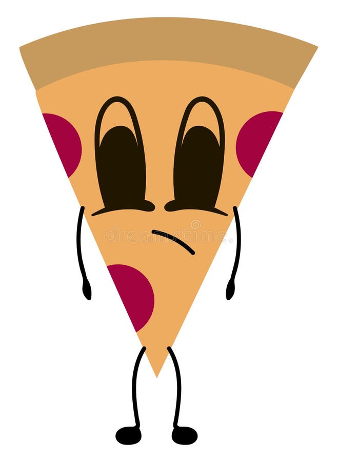 Sad Pizza Slice, Illustration, Vector Stock Vector - Illustration of sadness, cheese: 160171452