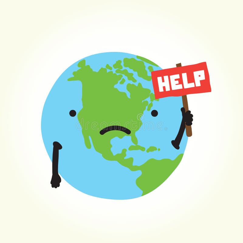 Sad planet Earth stock vector. Illustration of globe - 47058904