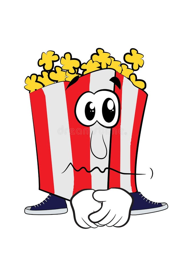 Sad Pop corn cartoon stock illustration. Illustration of depress - 43502143