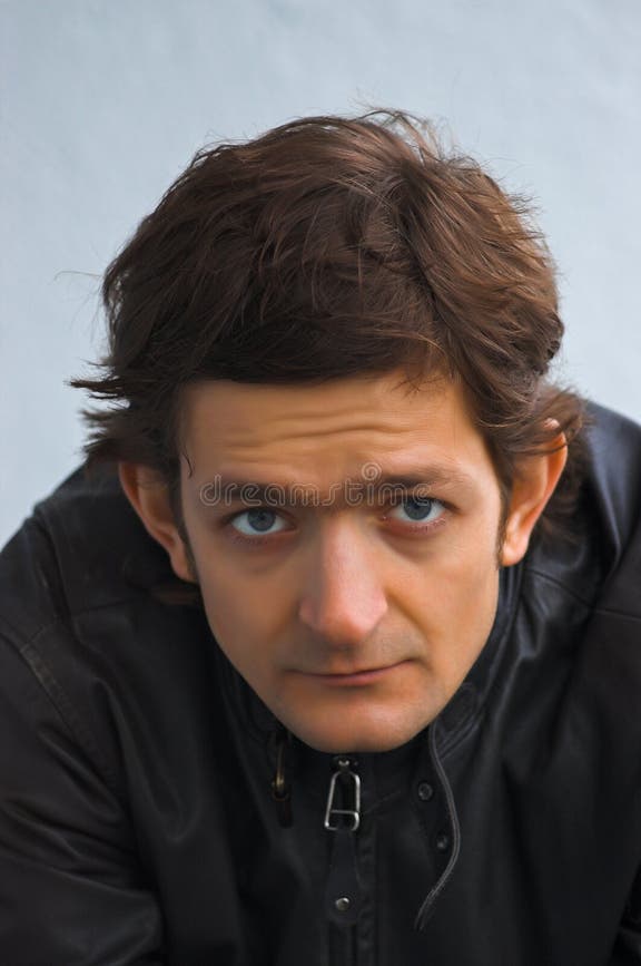 Sad portrait stock image. Image of feeling, leather, look - 8656379