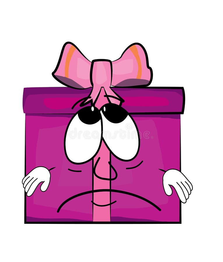 Sad present box cartoon stock illustration. Illustration of surprise ...