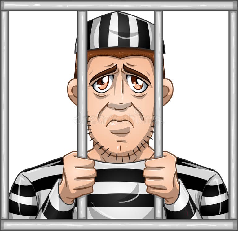 Cartoon Prisoner Behind Bars Stock Illustrations – 350 Cartoon Prisoner ...