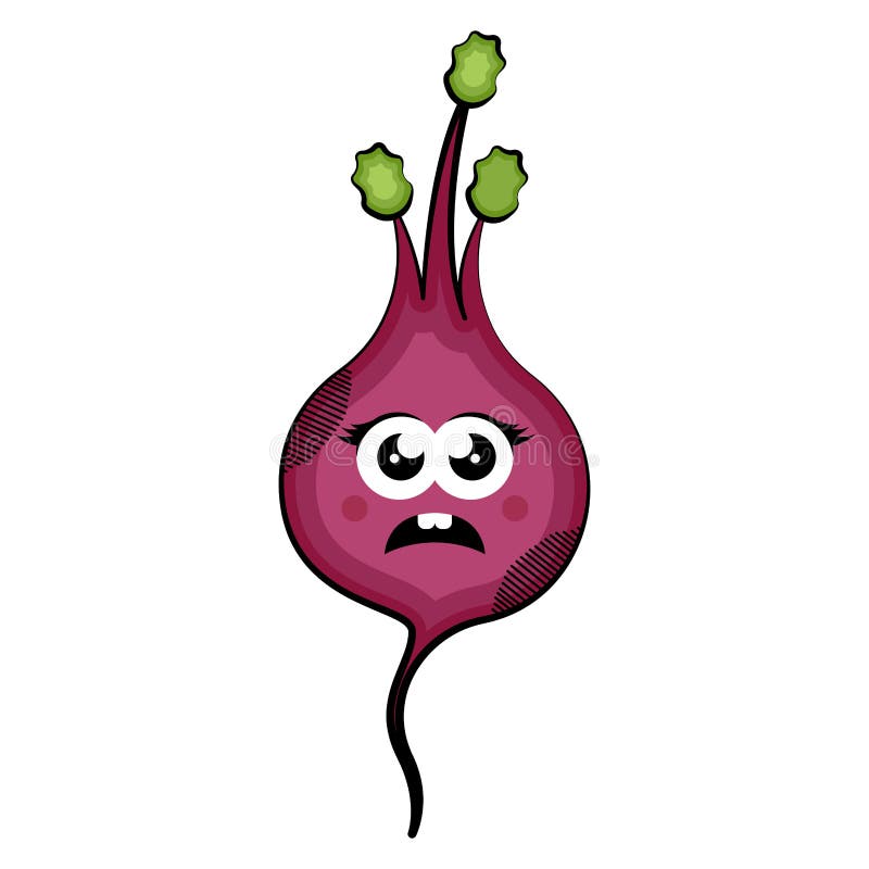Sad Radish Cartoon. Colored Sketch Stock Vector - Illustration of face ...