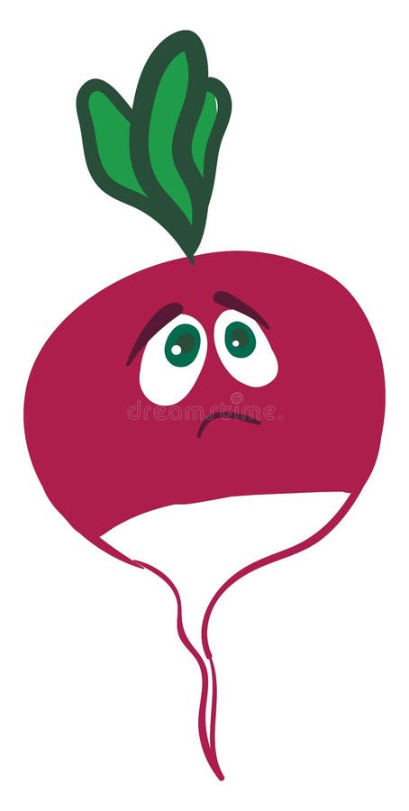 Sad Radish, Vector or Color Illustration Stock Vector - Illustration of ...