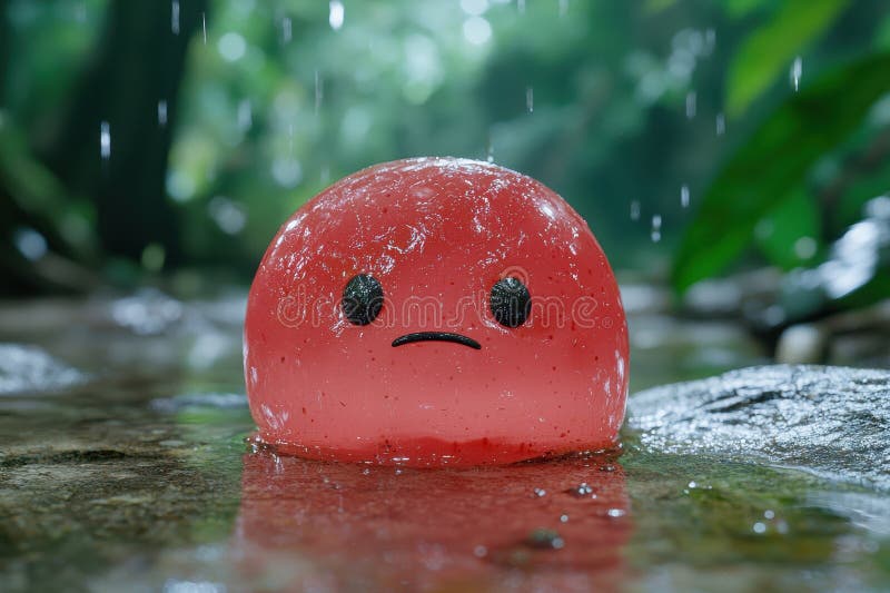 Sad Raindrop Face in Nature Stock Illustration - Illustration of ...