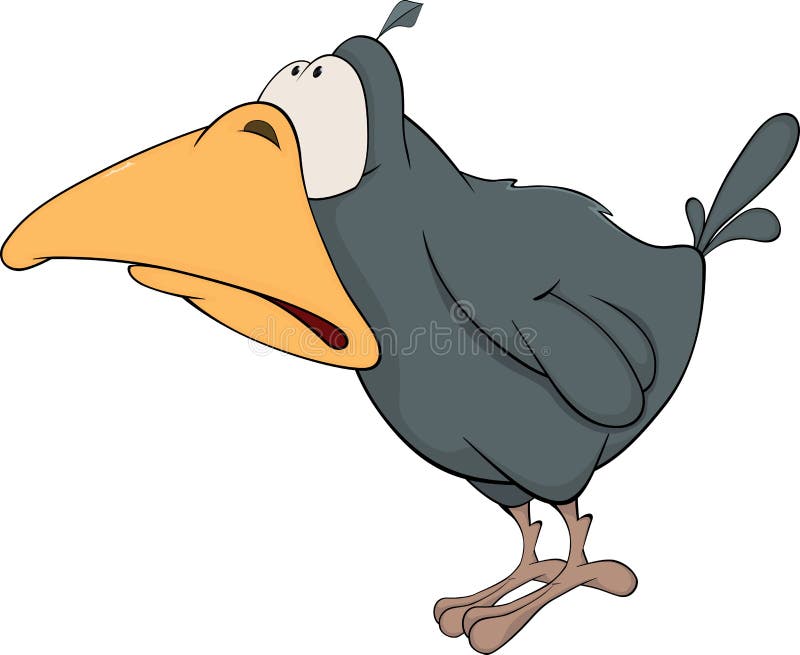 Sad a raven. Cartoon stock vector. Illustration of crow - 30757482