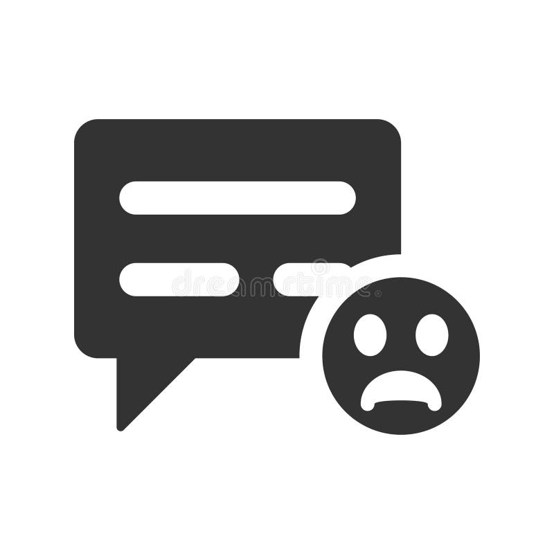 Sad reaction on chat icon stock vector. Illustration of bubble - 278496608