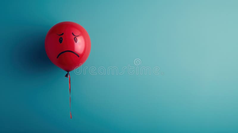 The Sad Red Balloon.AI Generated Image Stock Photo - Image of ...