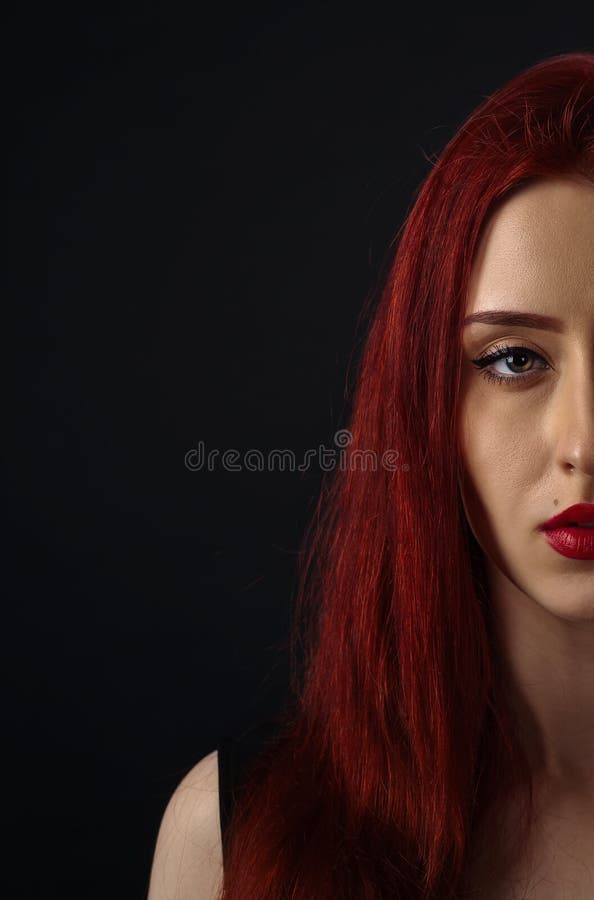Sad red-haired woman stock image. Image of sadness, face - 78358187