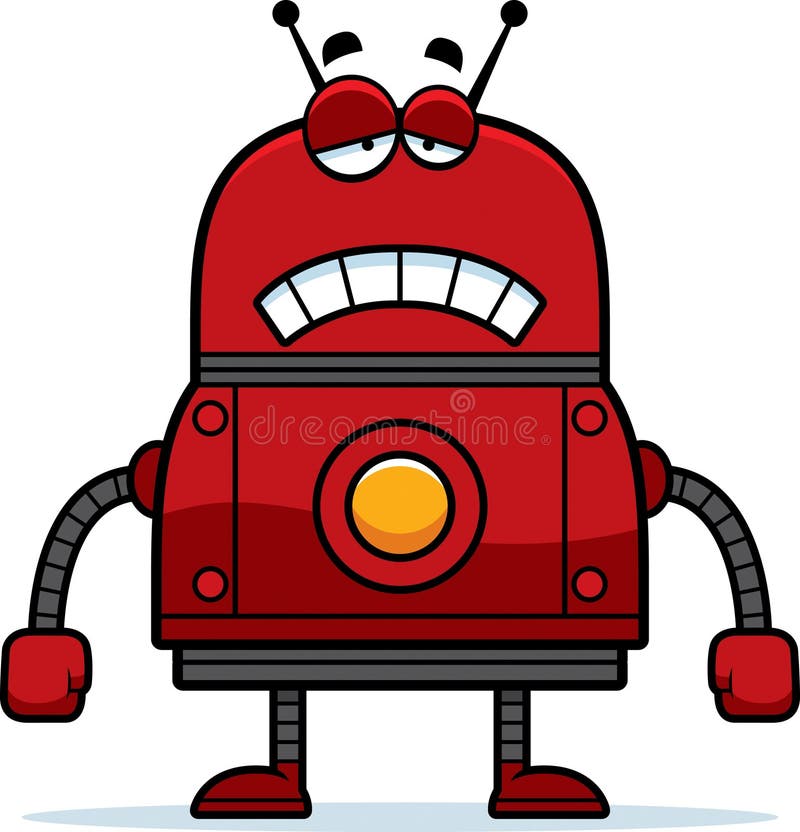 Sad Red Robot stock vector. Illustration of depressed - 47170365