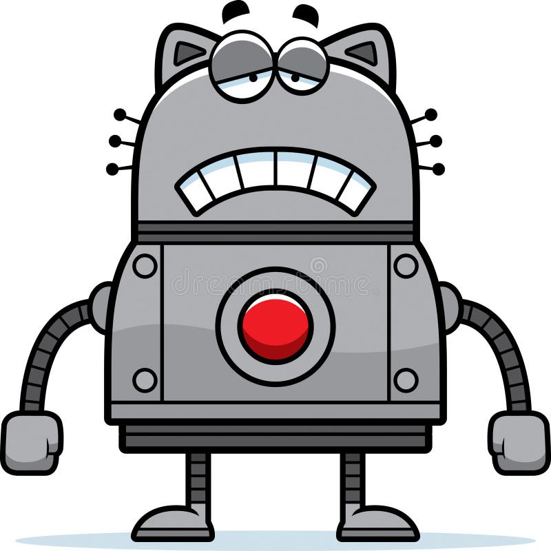 Sad Robot Cat stock vector. Illustration of frowning - 47170122