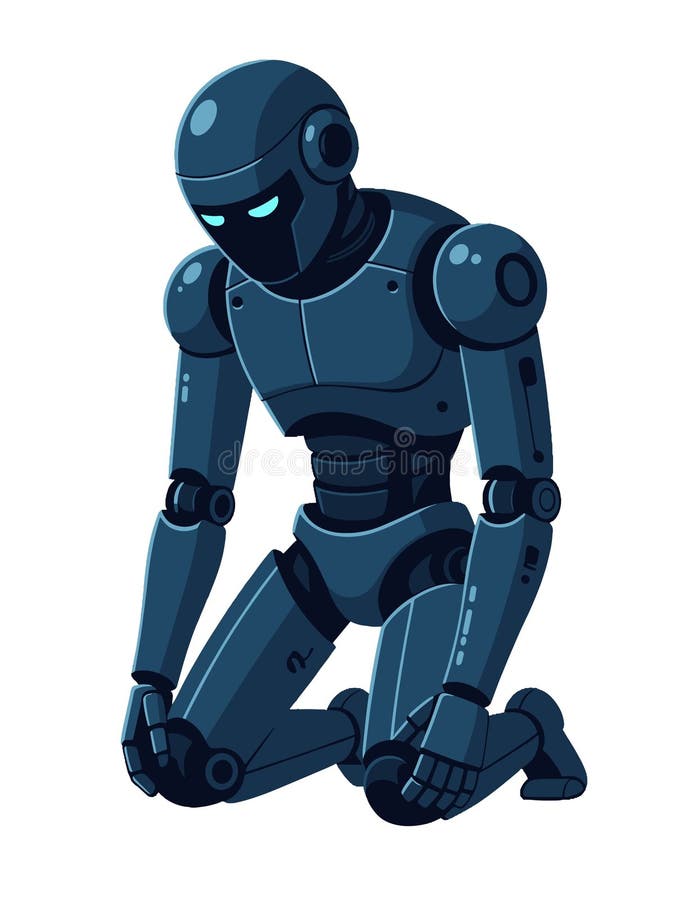 Robot Kneeling Ai Disappointment Problem Stock Illustrations – 1 Robot ...