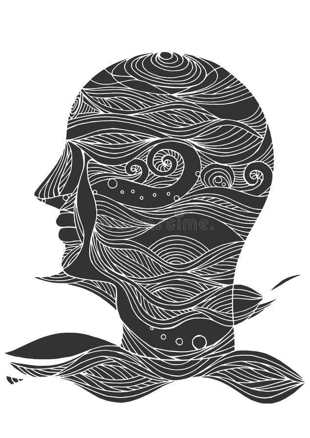 Sad Sadness Mind Soul Consciousness Human Head Abstract Vector Hand ...