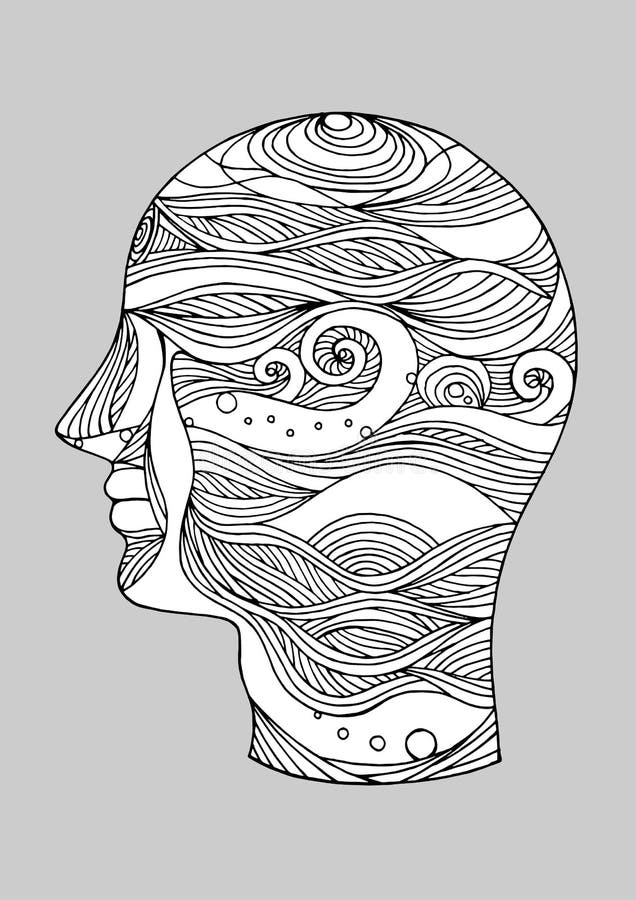 Sad Sadness Mind Soul Consciousness Human Head Abstract Vector Hand ...