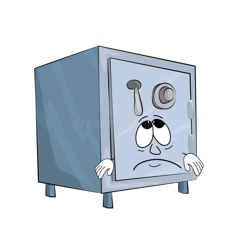 Sad safe cartoon stock illustration. Illustration of clipart - 49694185