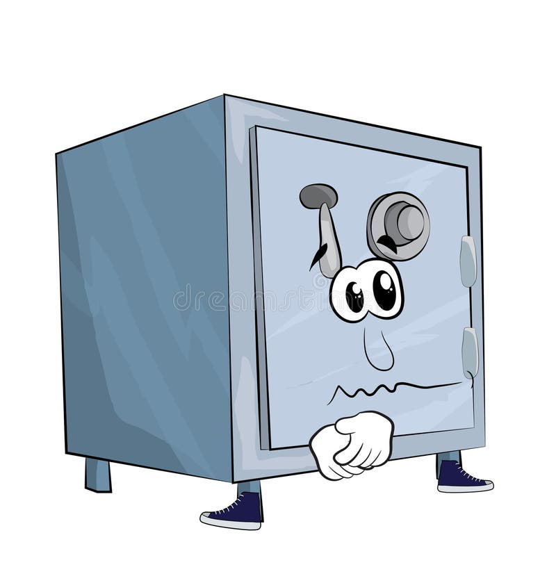 Sad safe cartoon stock illustration. Illustration of clipart - 49694185