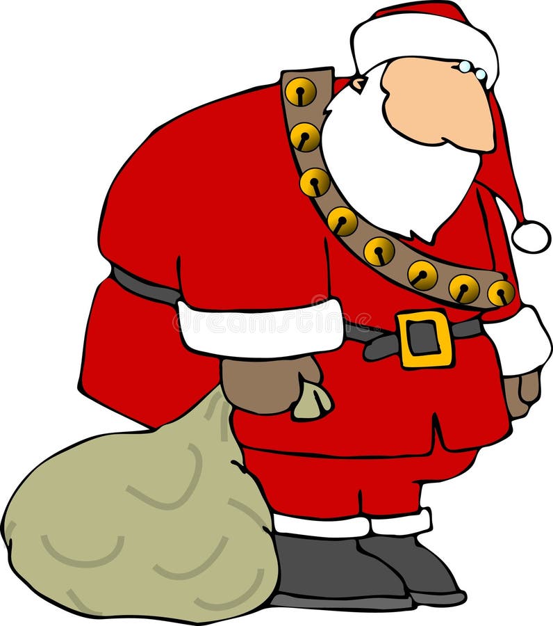 Sad Santa stock illustration. Illustration of mitten, sack - 1512958