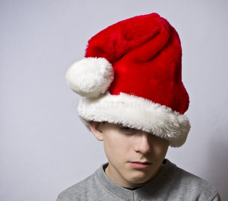 Sad Santa stock photo. Image of claus, tree, teenager - 22336372