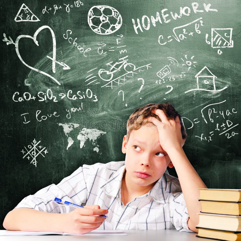 Sad school boy stock image. Image of objects, handsome - 33356139
