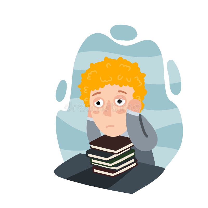 Sad Boy Reading Book Stock Illustrations – 84 Sad Boy Reading Book ...
