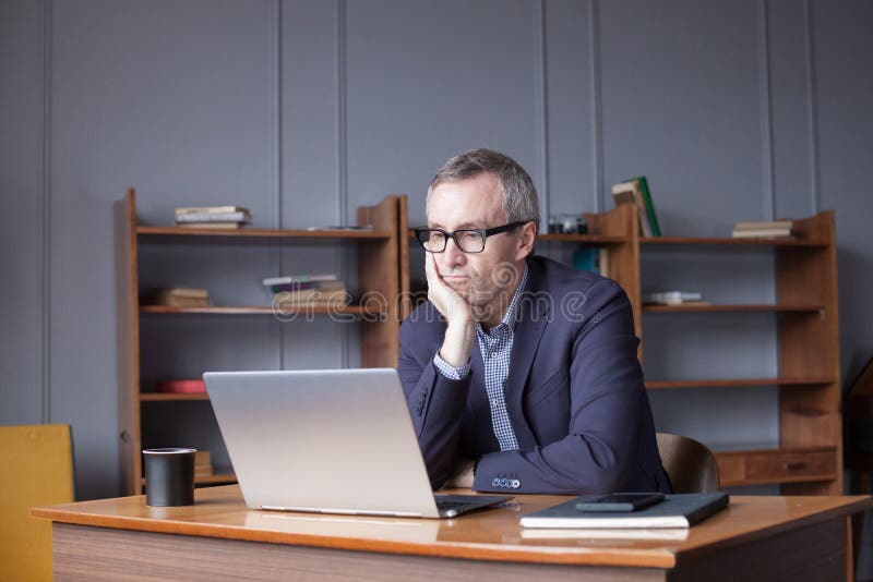 Sad Serious Man from Work, Stress Concept Stock Photo - Image of middle ...