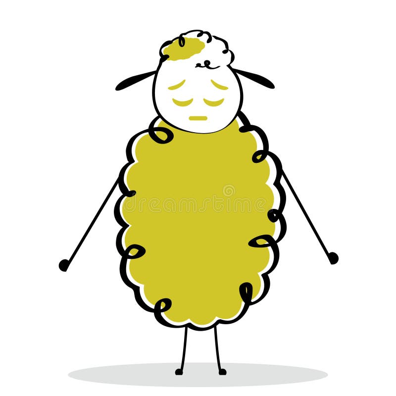 Sad Cartoon Sheep stock vector. Illustration of cartoon - 47055644