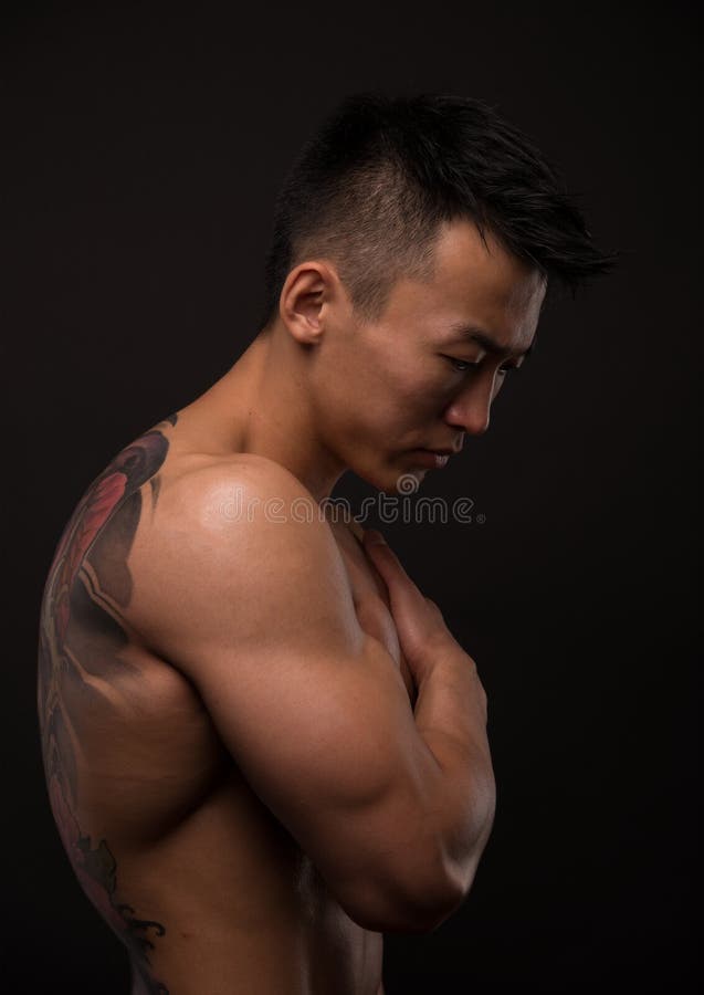 Sad shirtless model stock photo. Image of breakdown, illness - 95971508