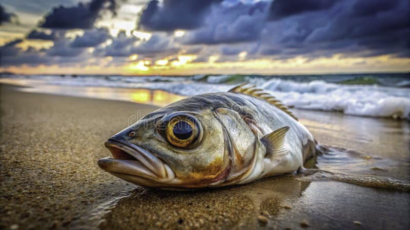 A Sad Sight on the Shore Dead Fish on a Beach a Visual Testimony To ...
