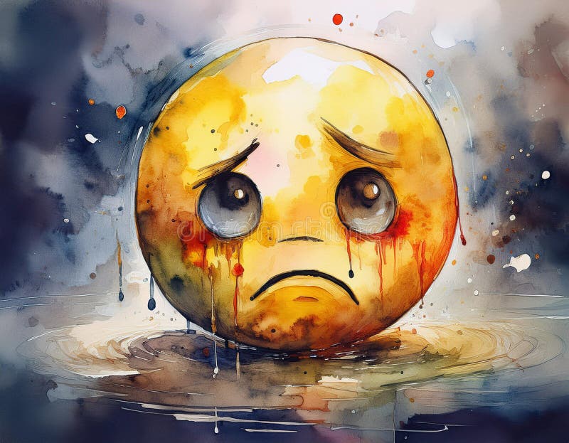 Sad Smile Emoji Face Looking Frustrated Stock Photo - Image of ...