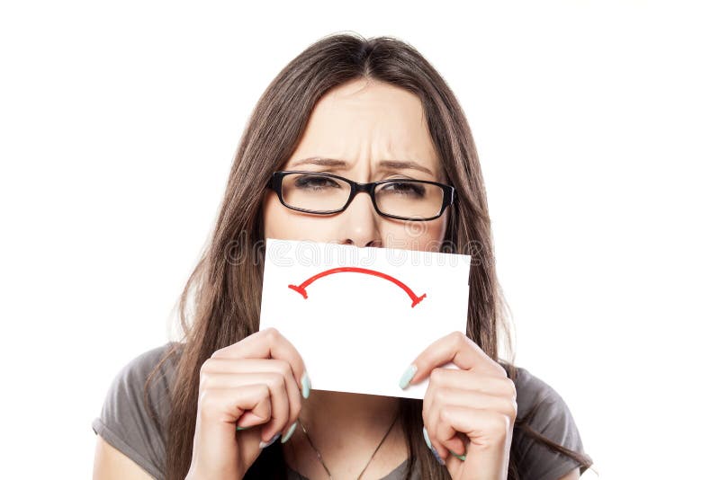 Sad smile stock image. Image of isolated, sadness, face - 61873395