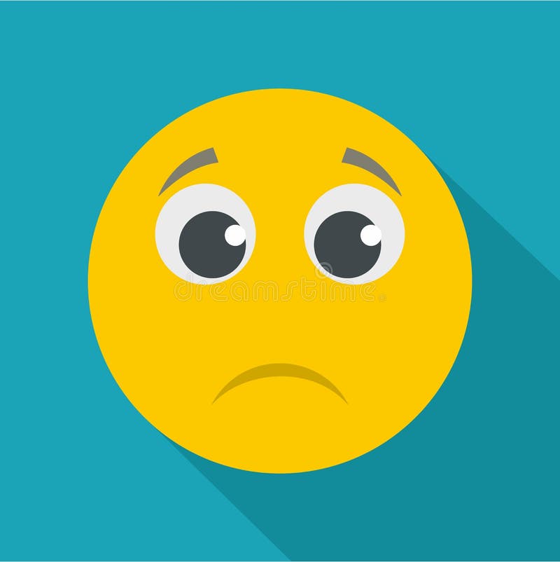 Sad smile icon vector flat stock vector. Illustration of design - 102222036