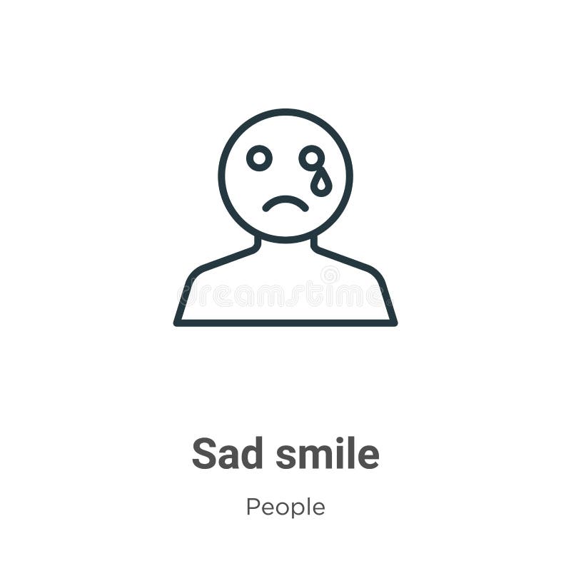 Sad Smile Outline Vector Icon. Thin Line Black Sad Smile Icon, Flat ...