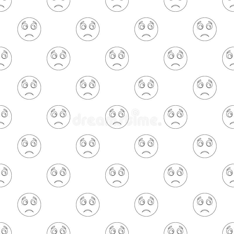 Sad smile pattern seamless stock illustration. Illustration of card ...