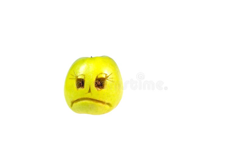 Sad Smiley Evil Out of the Apple. Feelings, Attitudes Stock Photo ...