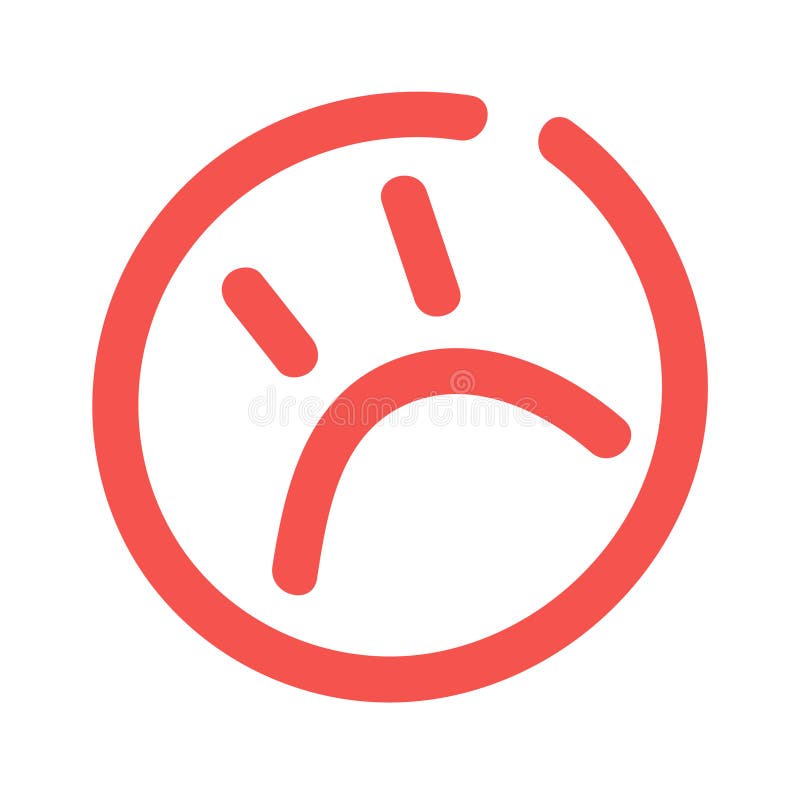 Sad Smiley Face Outline Doodle Stock Vector - Illustration of ...