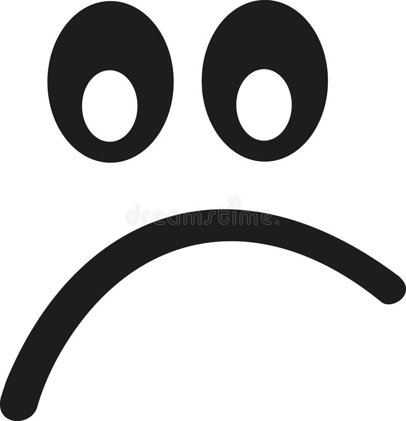Sad smiley face stock vector. Illustration of pictogram - 107163684