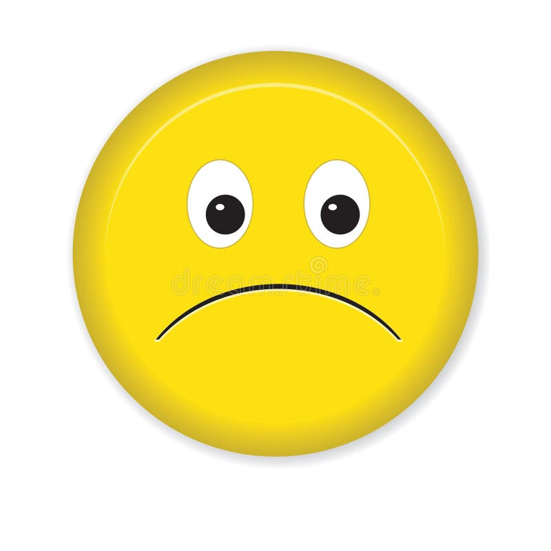 Badge Sad Smiley stock illustration. Illustration of round - 5984401