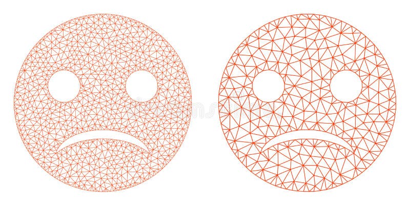 Sad Smiley Icon - Vector Triangle Mesh Stock Vector - Illustration of ...