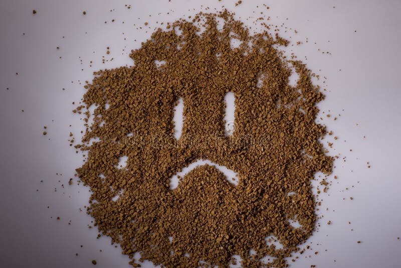 Sad Smiley Made of Coffee, Conceptual Feeling Unwell Stock Image ...