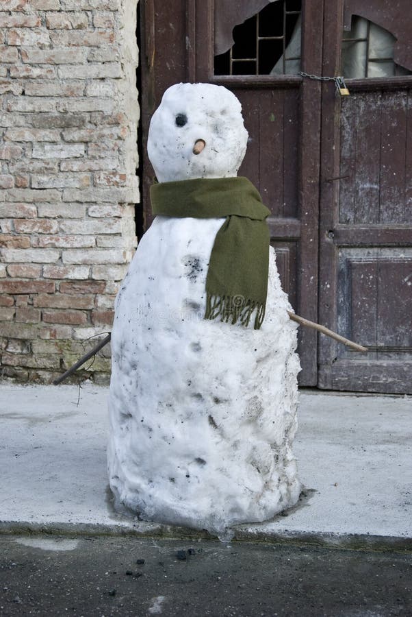 Sad snowman stock image. Image of dereliction, play, forgotten - 33911025