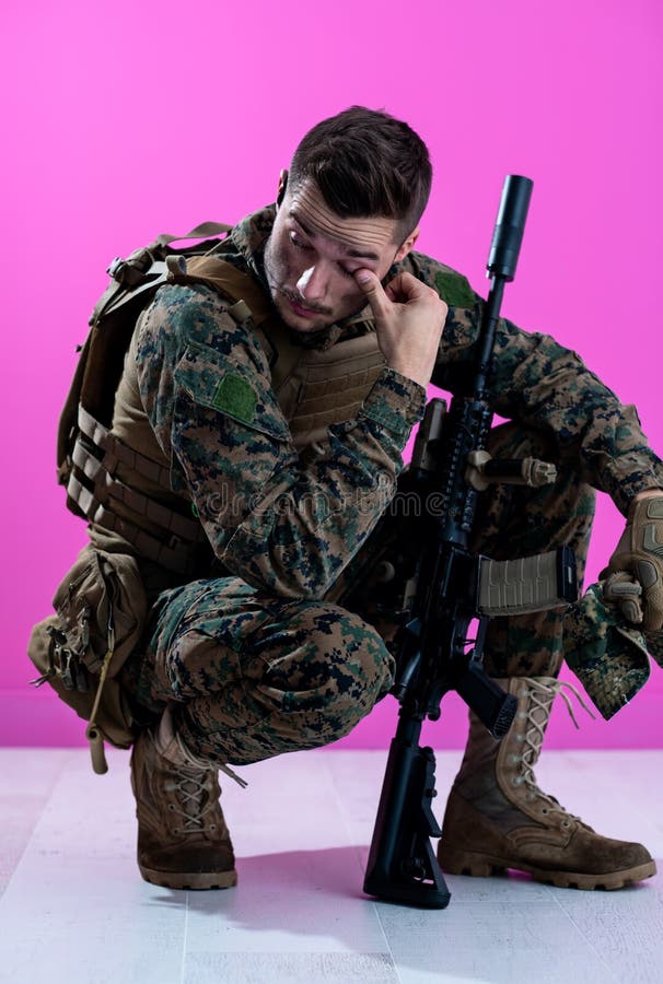 Soldier with problems stock photo. Image of airsoft - 168767270