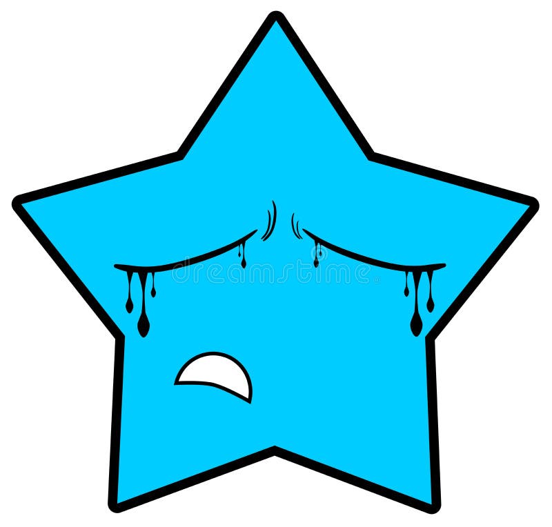 Sad star cartoon isolated stock vector. Illustration of power - 54848189