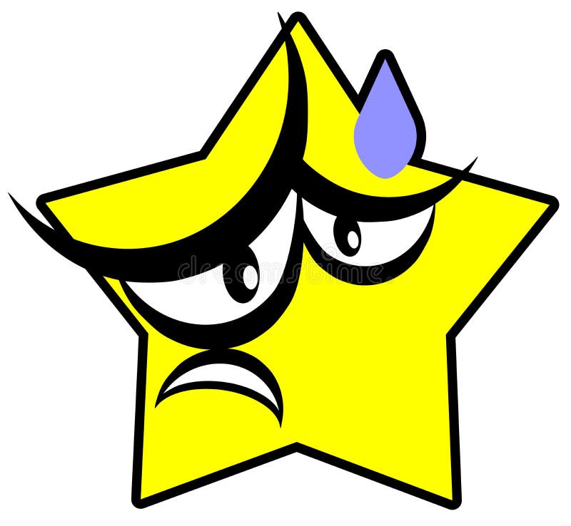 Sad star cartoon isolated stock vector. Illustration of power - 54848189