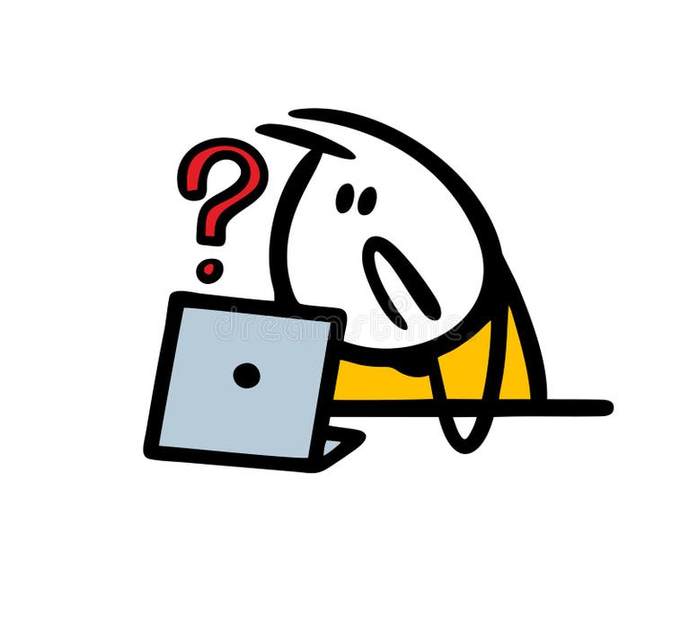 Cartoon Stick Man Computer Sad Stock Illustrations – 31 Cartoon Stick ...