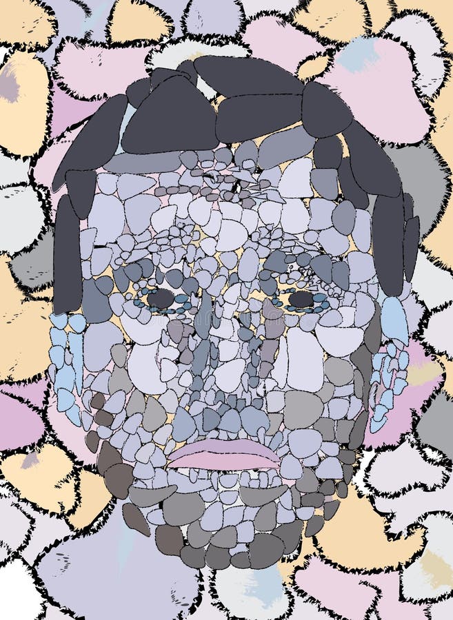 Sad stone face stock illustration. Illustration of sickness - 35251147