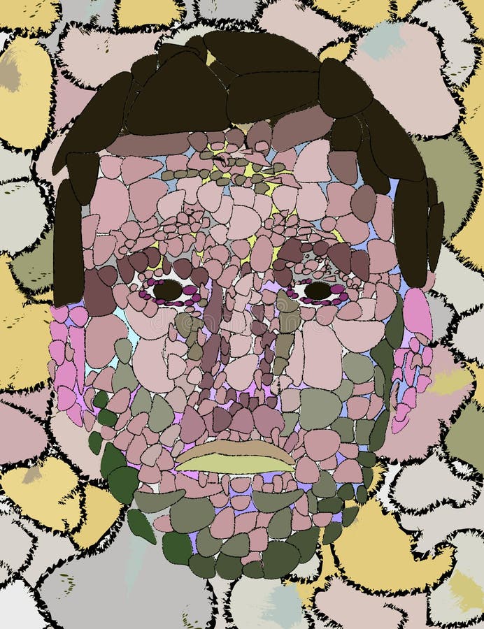 Sad stone face stock illustration. Illustration of lips - 35251206