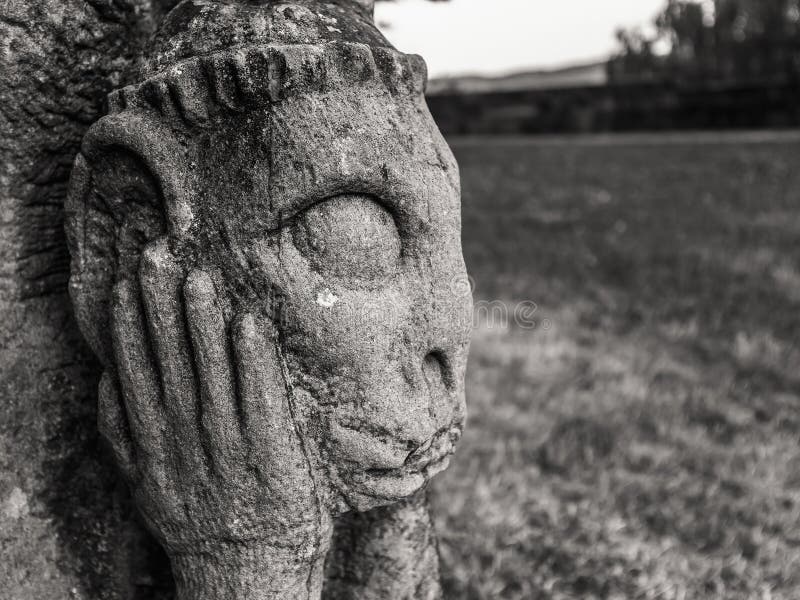 Sad Stone Gargoyle in Franconia, Germany Stock Image - Image of ...