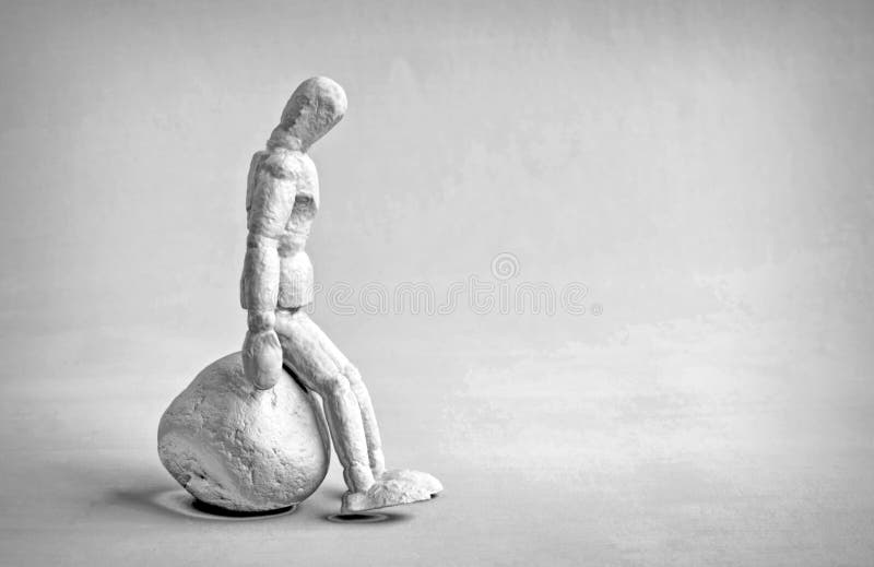 Sad on stone stock photo. Image of ehaust, mankin, pensive - 37256874